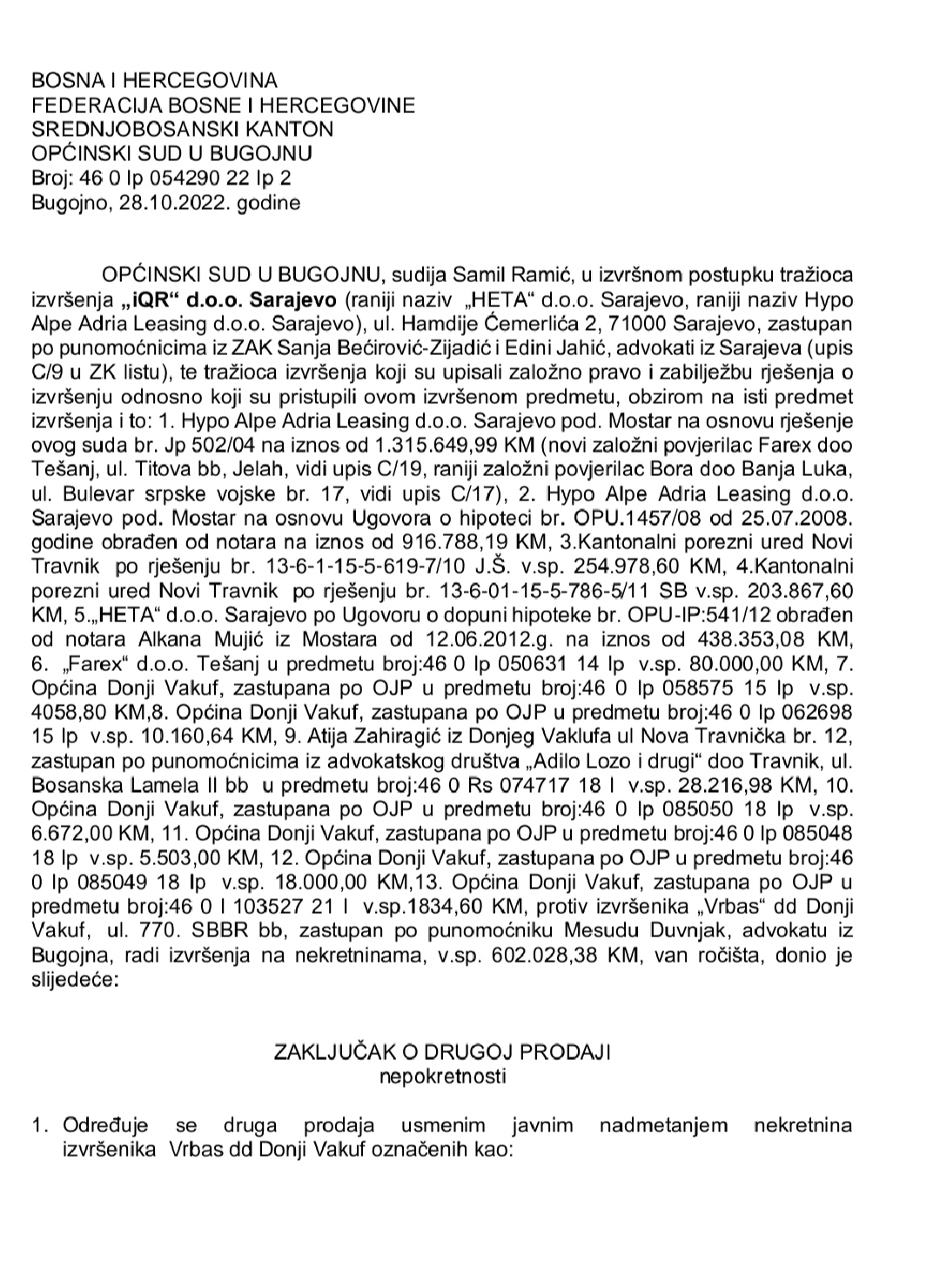 Prodaja hotela “Vrbas” Donji Vakuf usmenim javnim nadmetanjem - Bug.ba - Info portal Bugojno